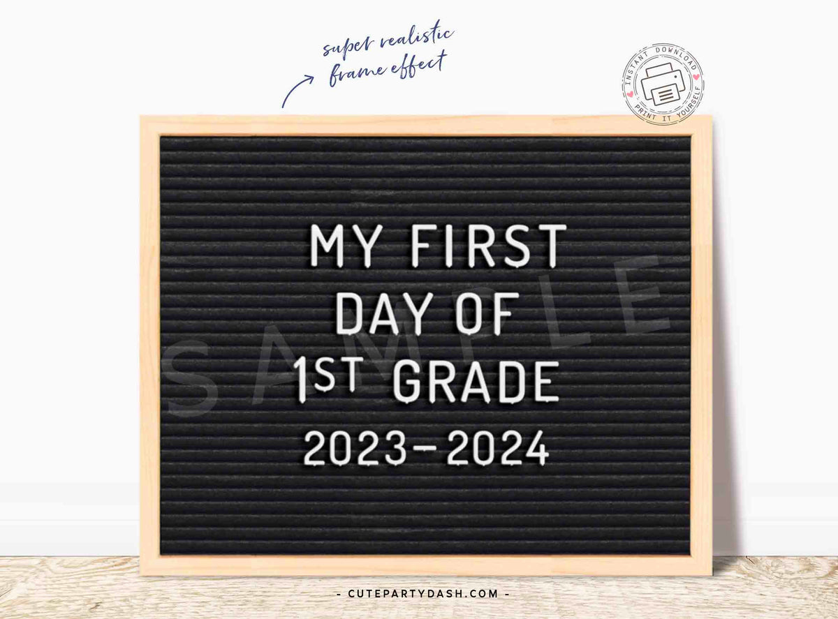 Felt Letter Board First Day of School Sign Printable Template – Cute ...
