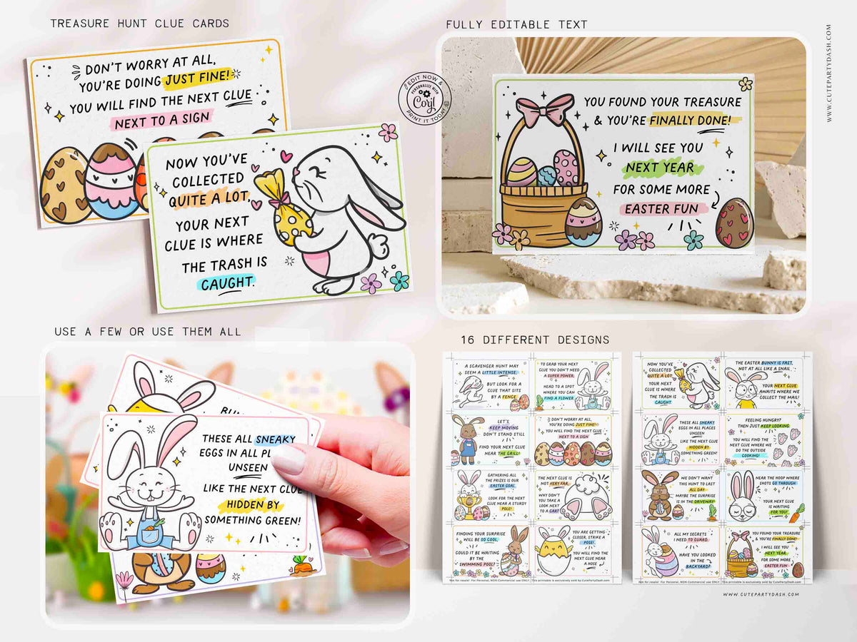 Outdoor Easter Egg Hunt Printable Bundle INSTANT DOWNLOAD – Cute Party Dash