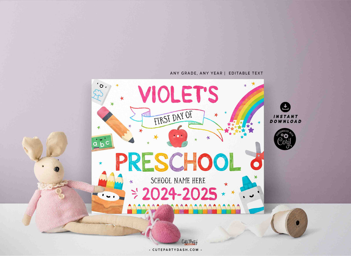 Editable Back to School Sign Bundle Printable INSTANT DOWNLOAD – Cute ...