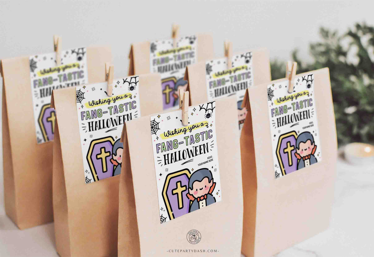 EDITABLE Happy Halloween Printable Treat Tag – Cute Party Dash