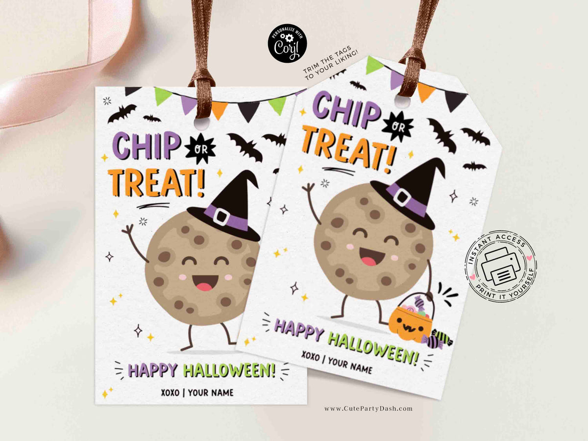 EDITABLE Happy Halloween Printable Treat Tag – Cute Party Dash