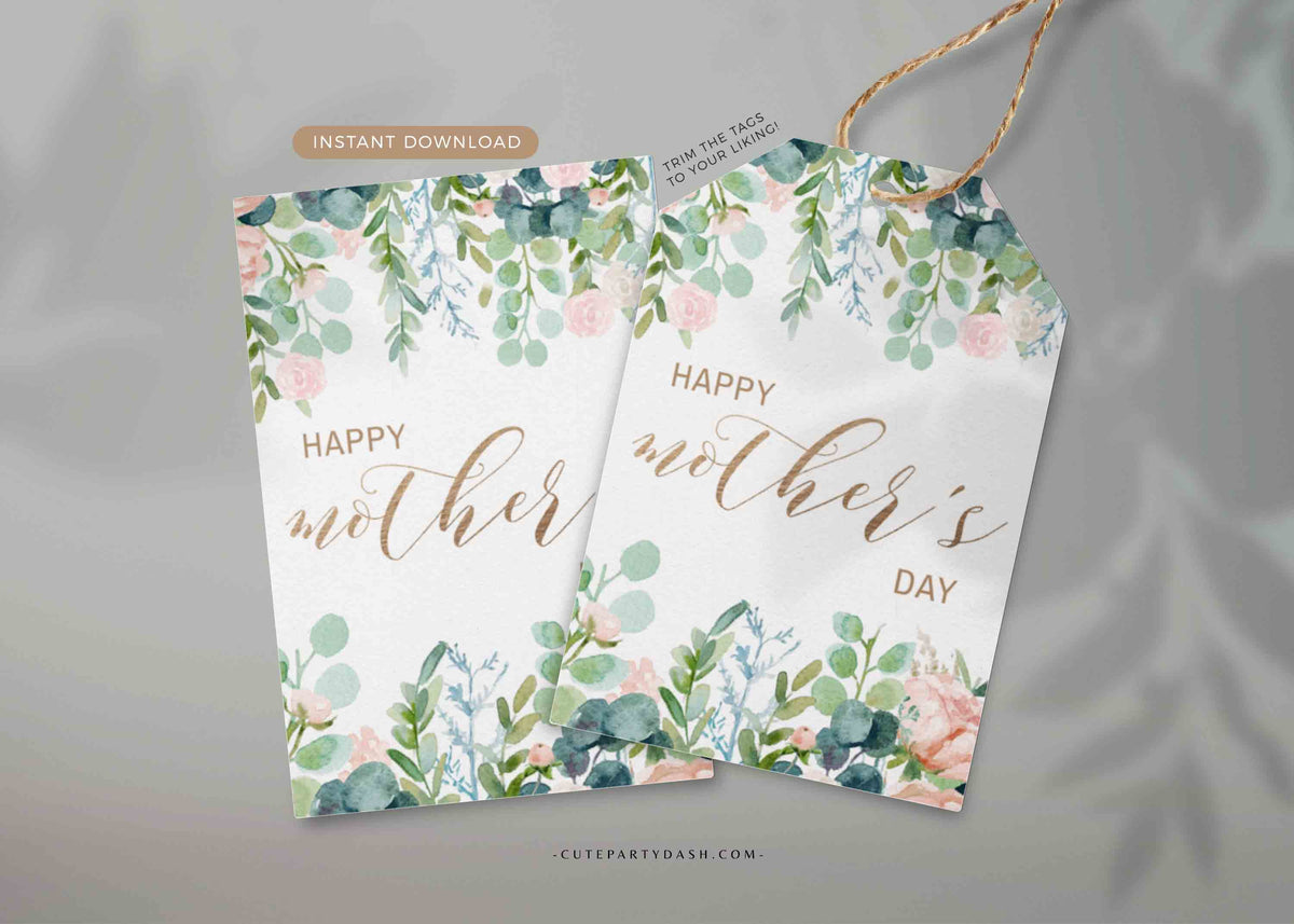 Printable Mothers Day Floral Gift Tag – Cute Party Dash