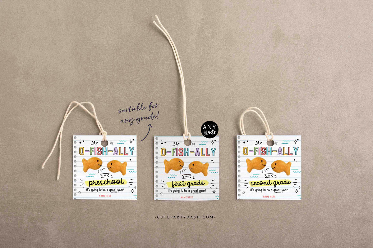 O-Fish-Ally in Kindergarten Back to School Goldfish Crackers Tag – Cute ...
