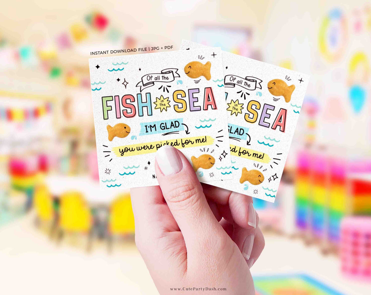 O-Fish-Ally Back to School Goldfish Crackers Tag – Cute Party Dash