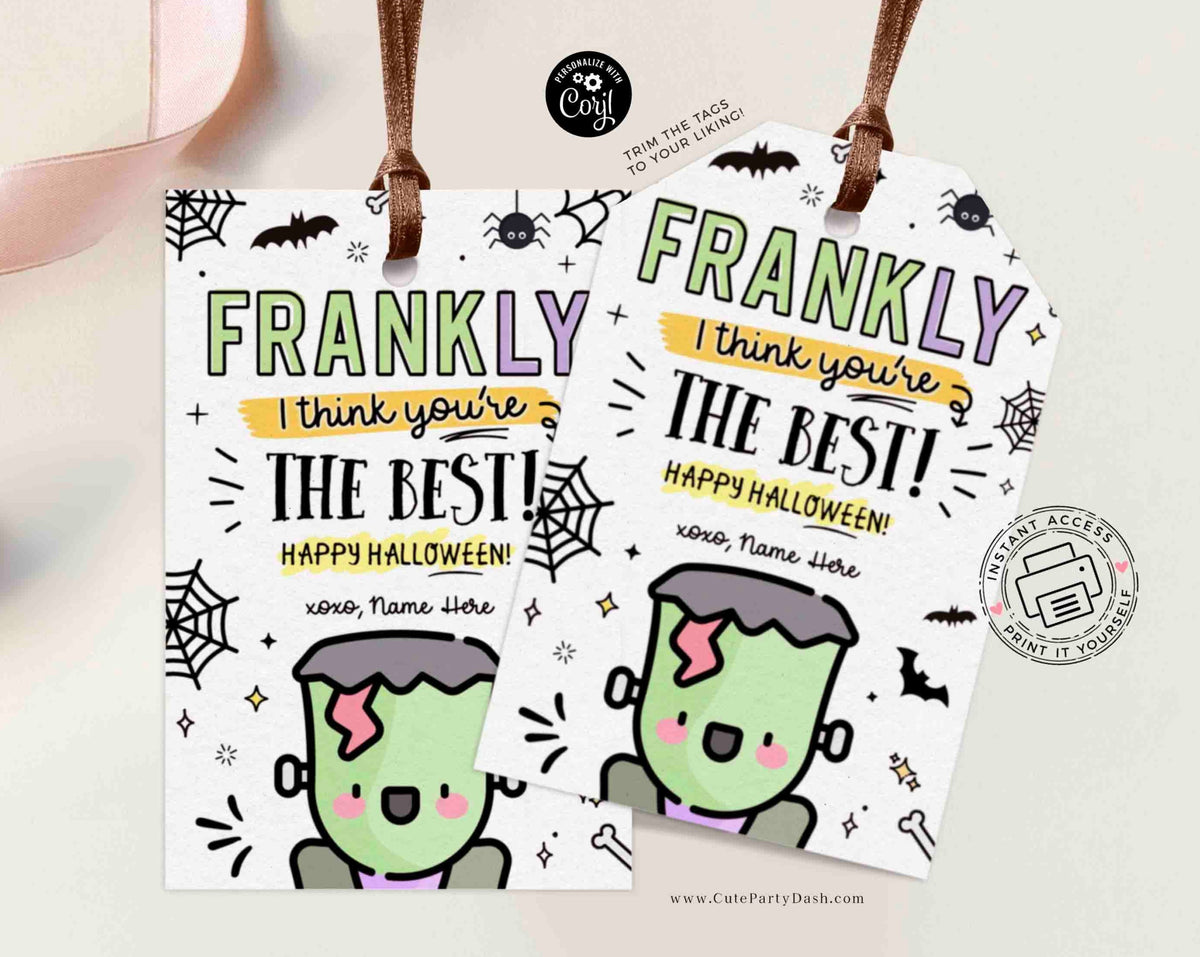 Frankenstein Halloween Printable Tag – Cute Party Dash