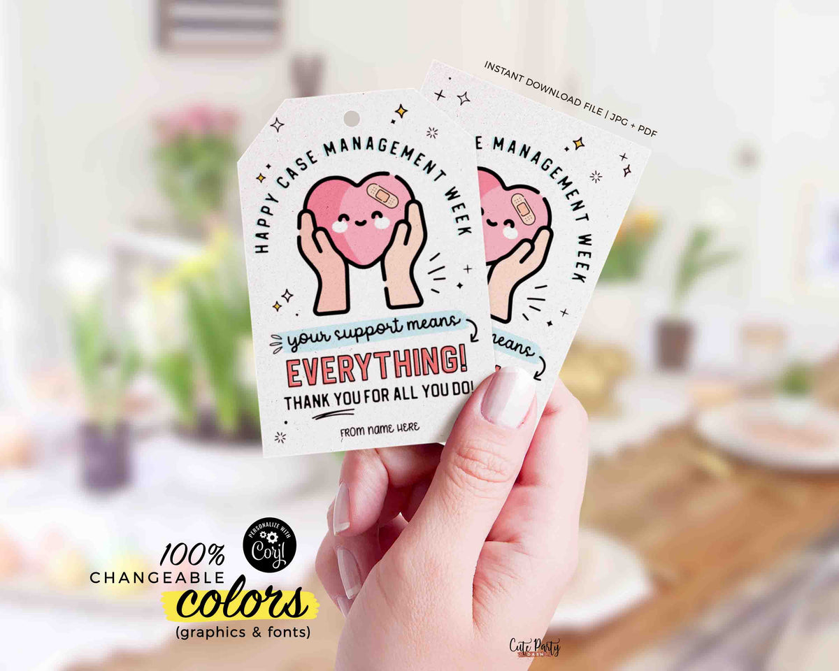 Case Management Week Printable Gift Tag – Cute Party Dash