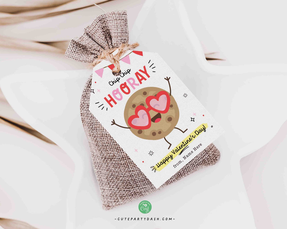 Valentine's Day Cookie Tag Printable INSTANT DOWNLOAD – Cute Party Dash