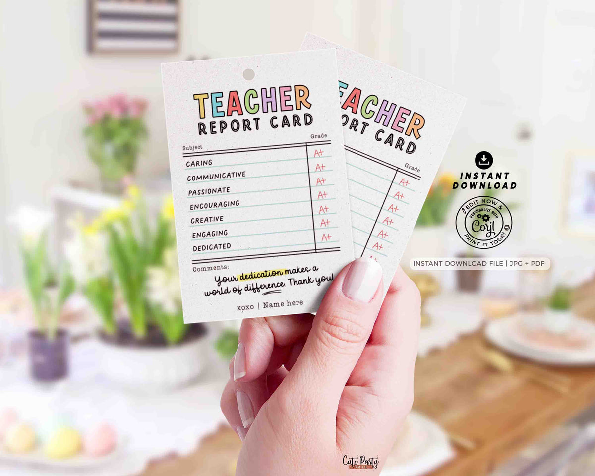Teacher Appreciation Week gift Tag - INSTANT DOWNLOAD – Cute Party Dash