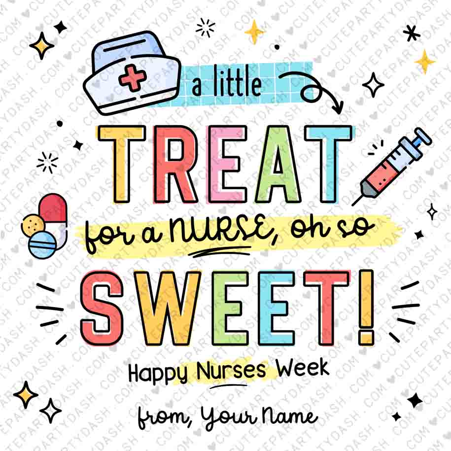 Nurses Week Gift Tags Printable INSTANT DOWNLOAD – Cute Party Dash