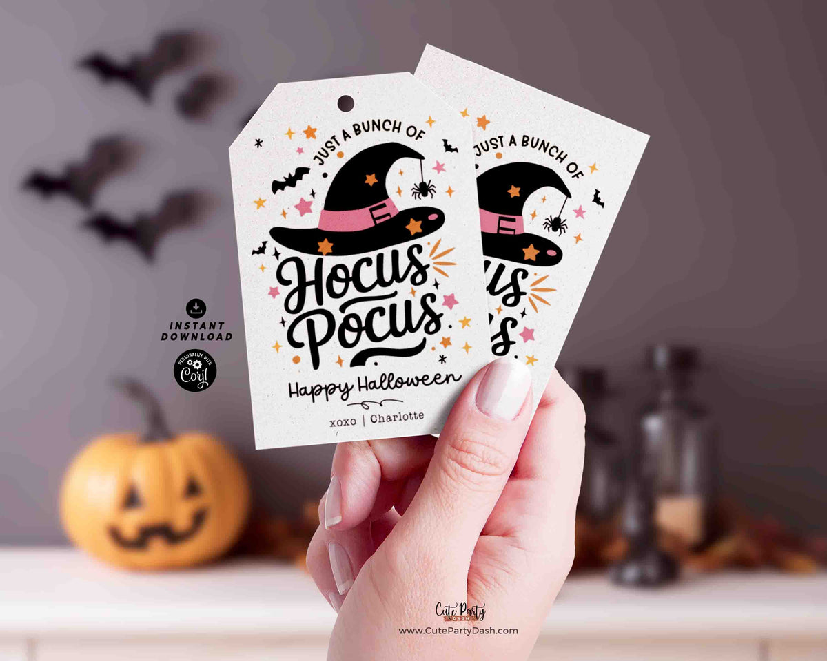 Happy Halloween Gift tag Printable INSTANT DOWNLOAD – Cute Party Dash