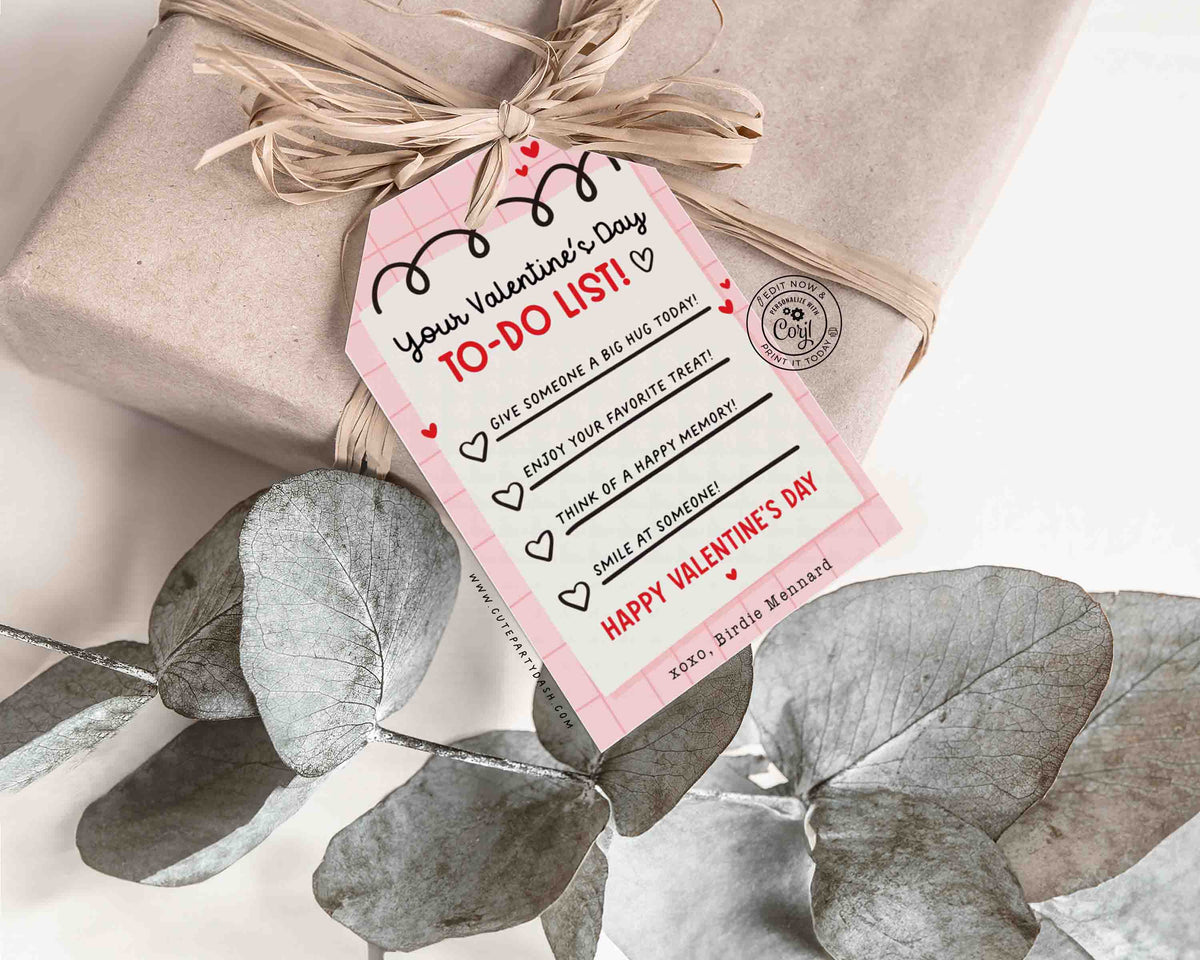 Valentine's Day Cookie Tag Printable INSTANT DOWNLOAD – Cute Party Dash