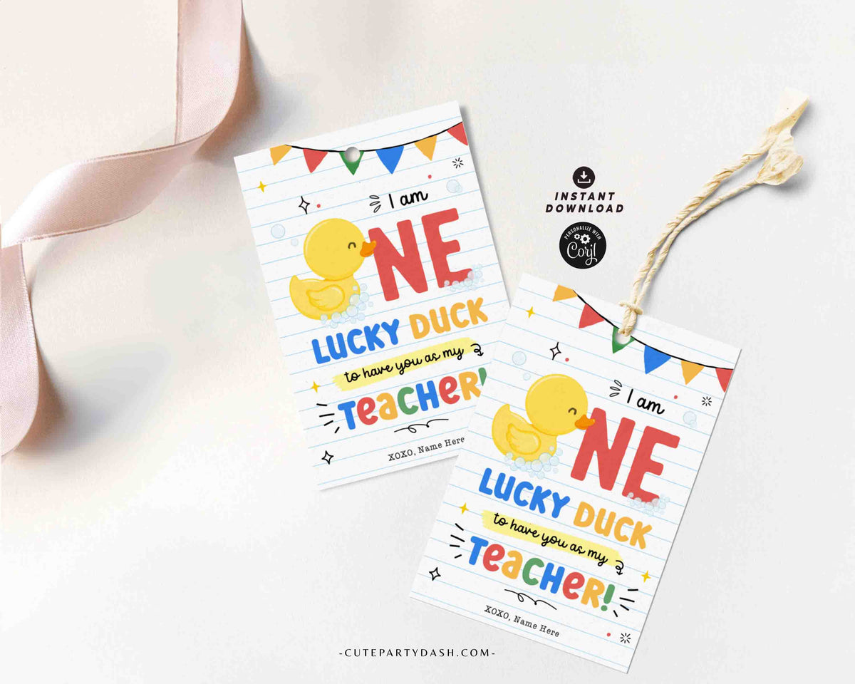 One Lucky Duck Teacher Appreciation Week Gift Tag Printable INSTANT ...