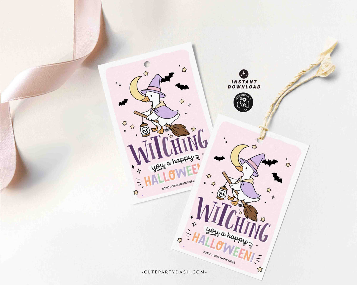 Silly Goose Halloween Tag Printable INSTANT DOWNLOAD – Cute Party Dash