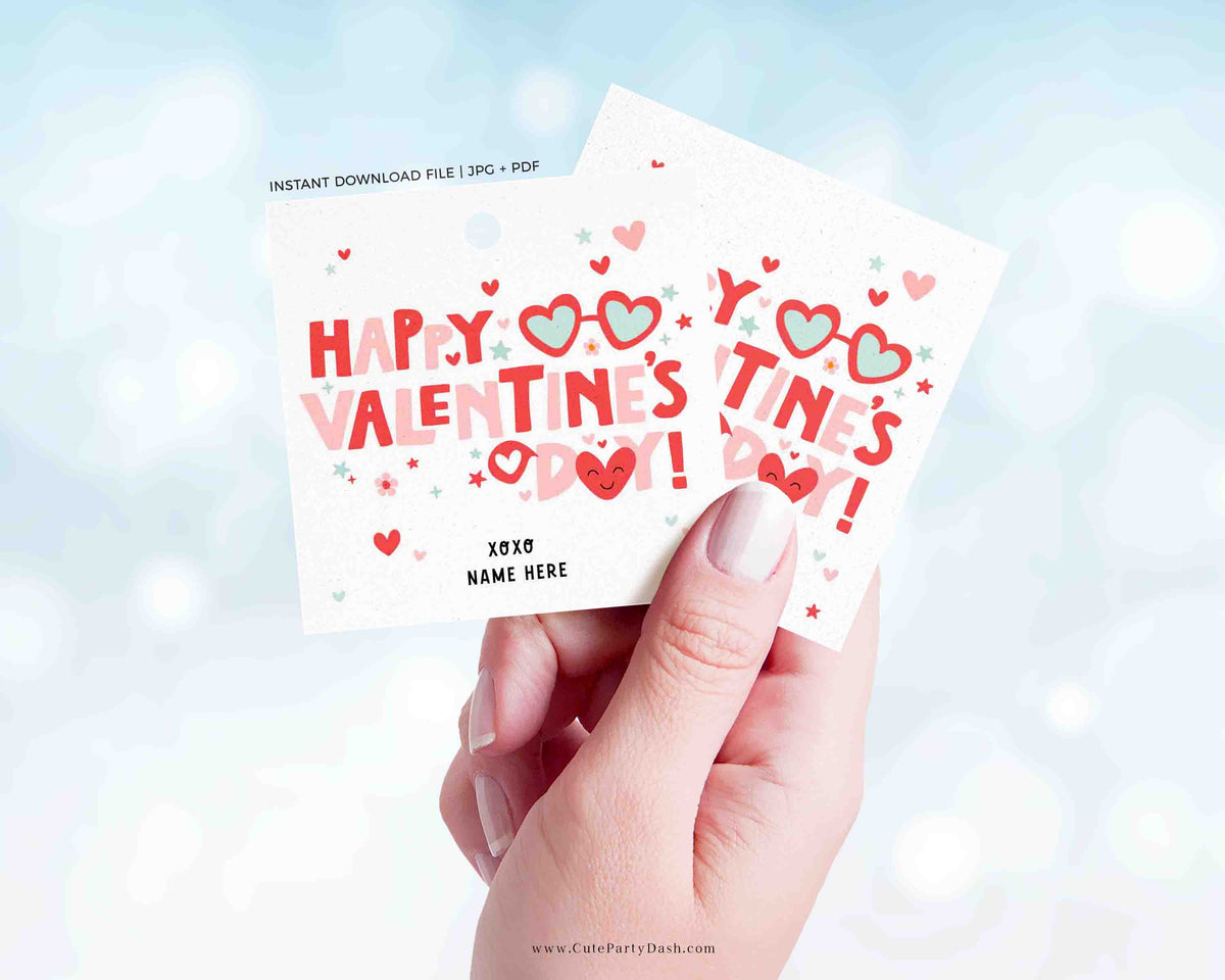 Printable Happy Valentine’s Day Gift Tags | Classroom Valentines – Cute ...