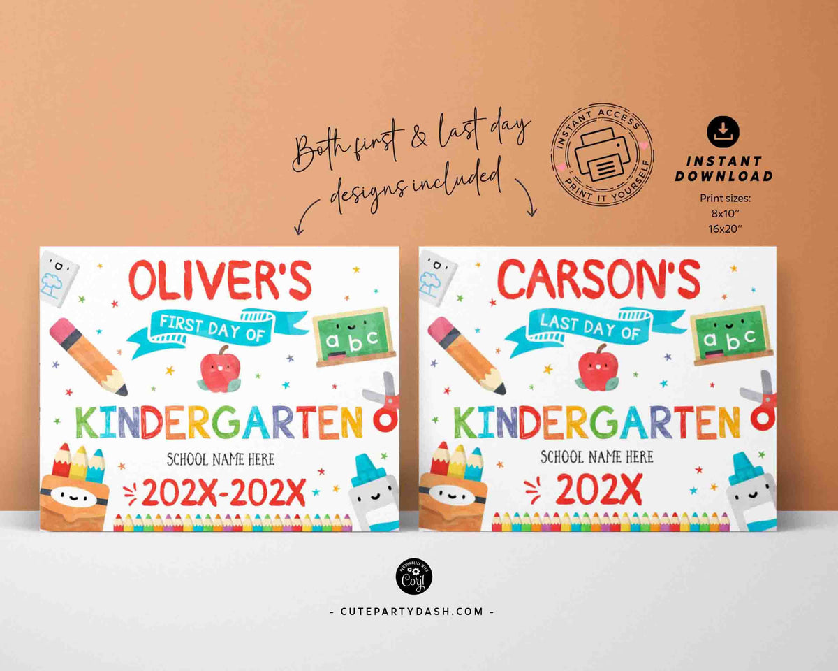 Editable Back to School Sign Bundle Printable INSTANT DOWNLOAD – Cute ...