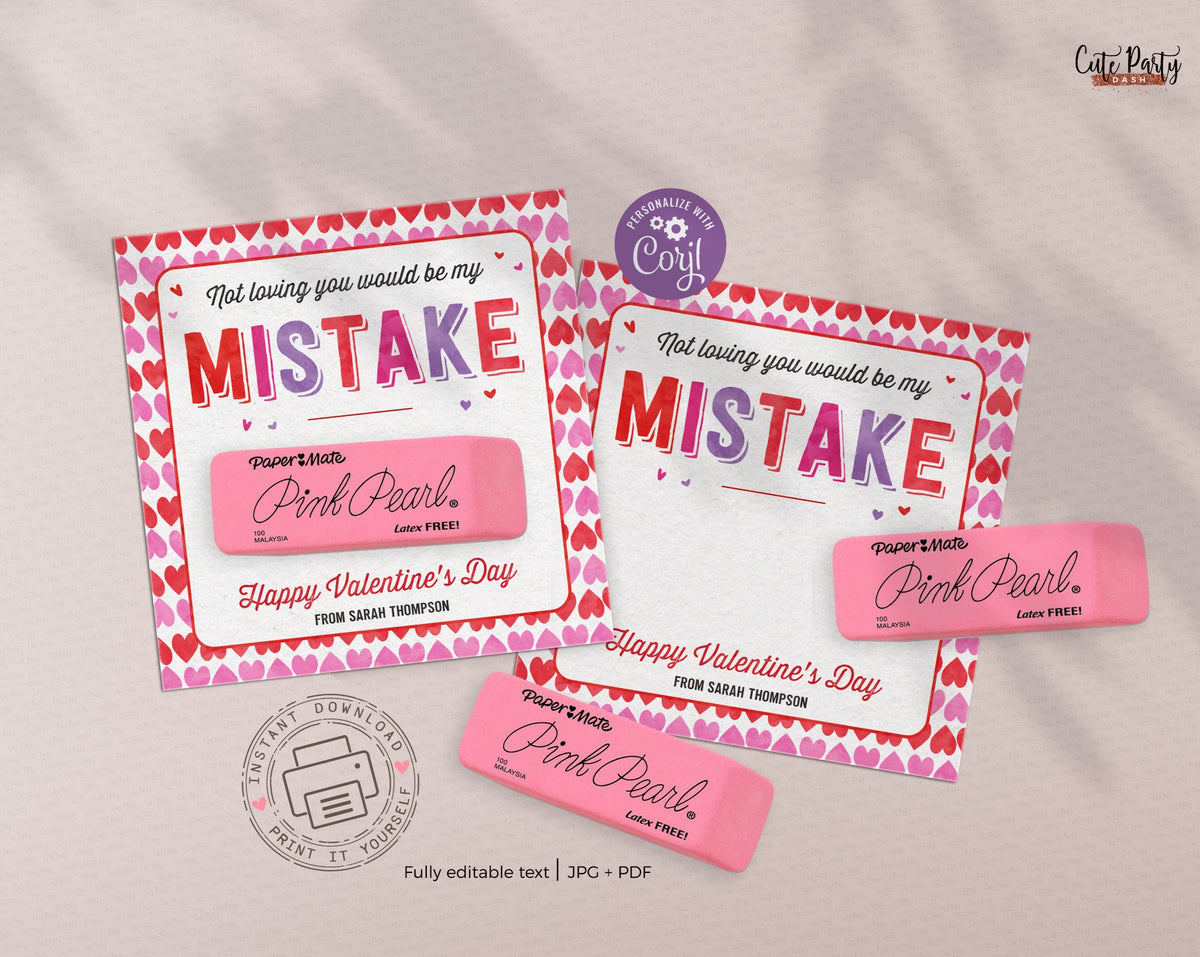 Classroom Valentine's Day Card Non-Candy Gift Tag – Cute Party Dash