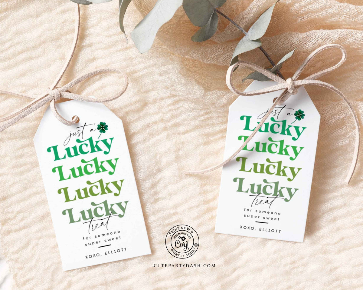 Minimalist Lucky Treat for someone sweet Gift Tags, Happy St. Patrick ...