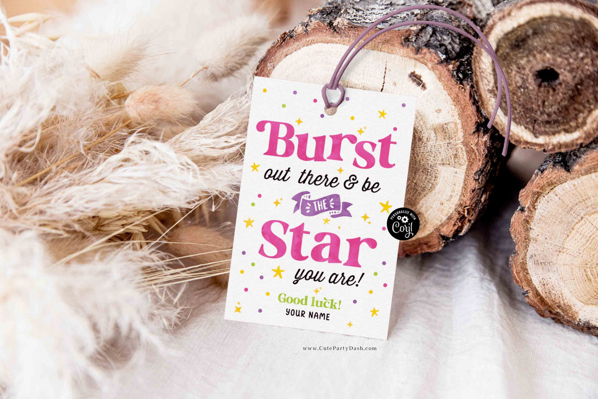 Editable Starburst Candy Gram Cheer Treat tag – Cute Party Dash