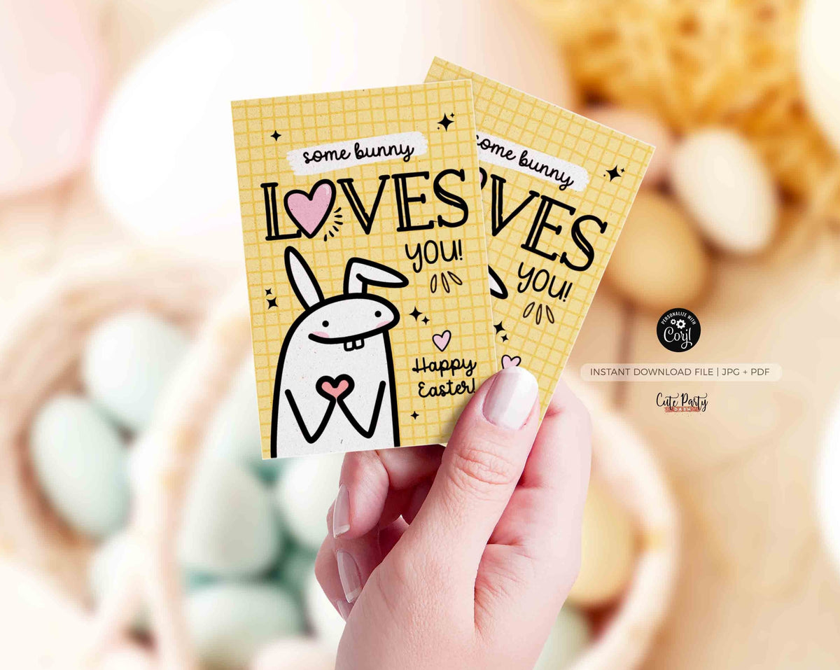Some Bunny Loves You Gift Tag, Editable Happy Easter Tag, Easter Treat ...