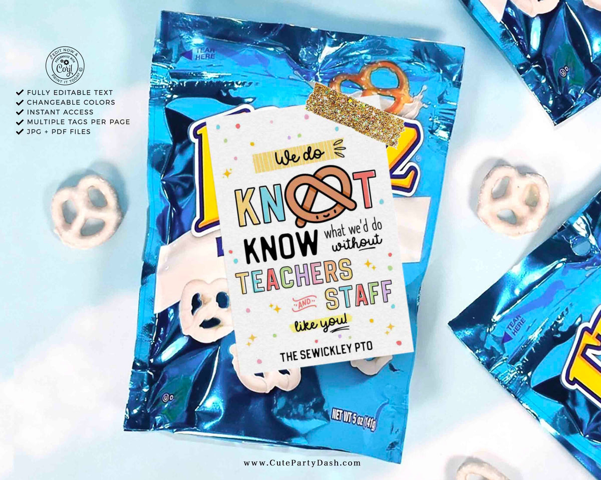 Teacher Appreciation Printable Gift Tag, Flipz Favor Tag – Cute Party Dash