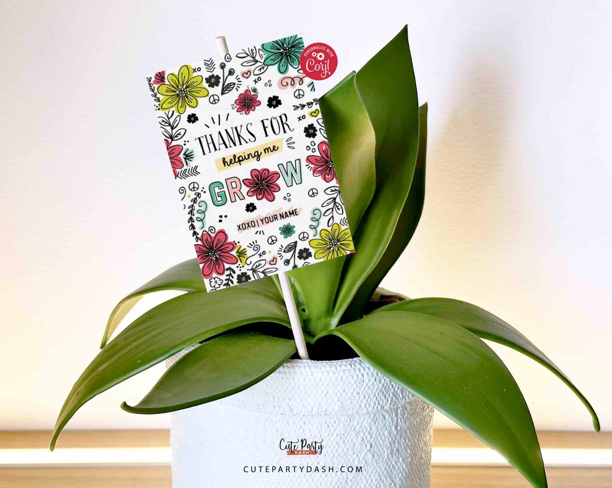 End of Year Bloom and Grow Printable Teacher Appreciation Gift Tag ...