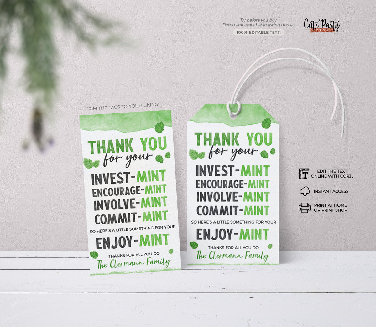 Volunteer Valentine's Day Mint Favor Tags - Digital Download – Cute ...