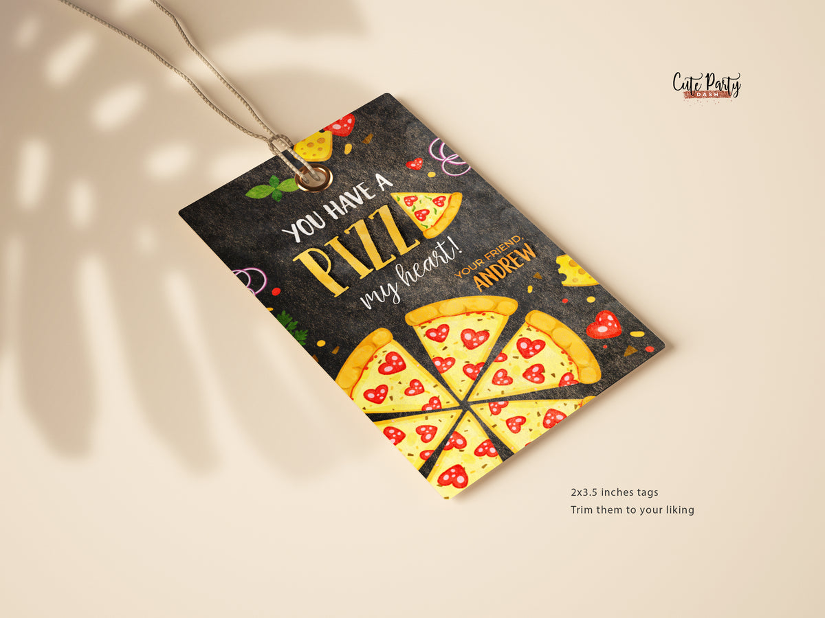 Valentine's Day You Have a Pizza My Heart Favor Tags - Digital Downloa ...