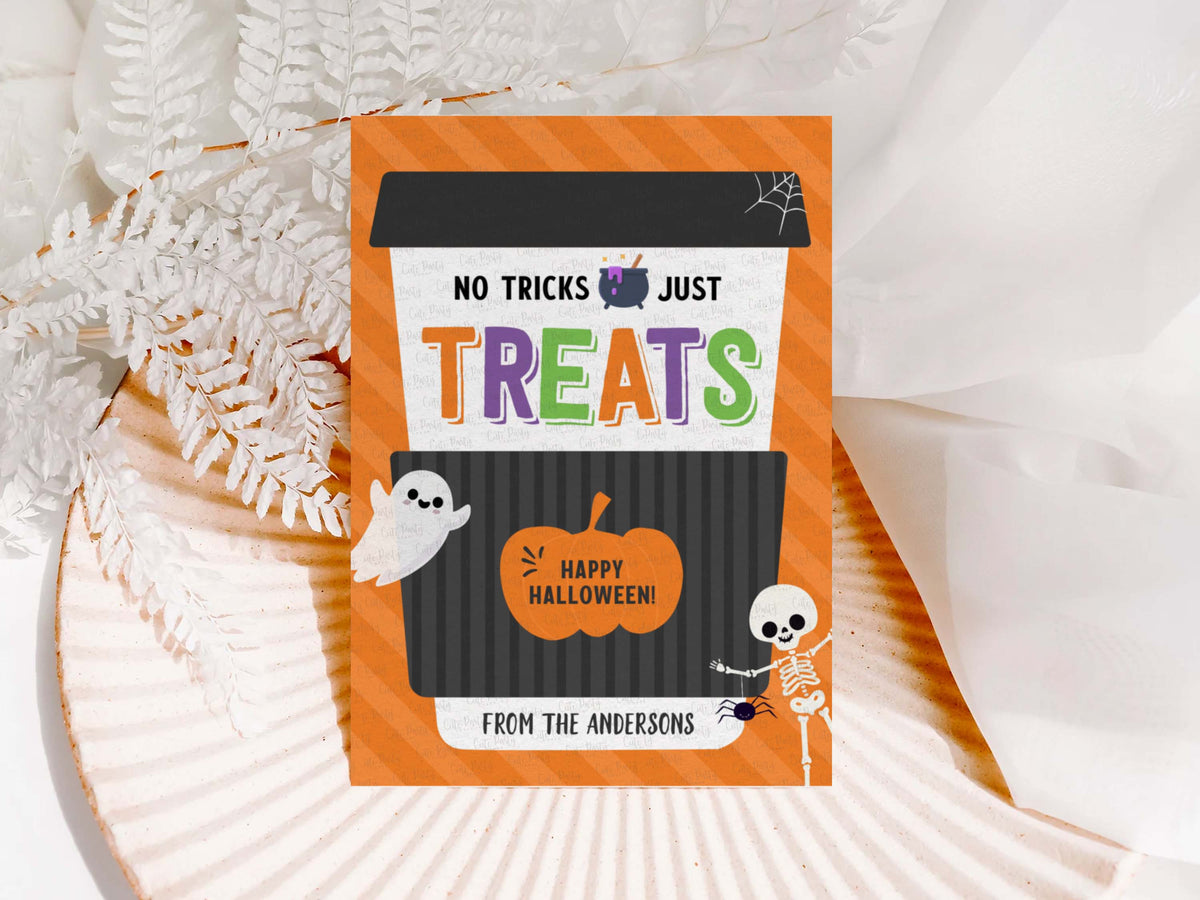Editable Fall Harvest Teacher Halloween Coffee Gift Card Holder templa ...