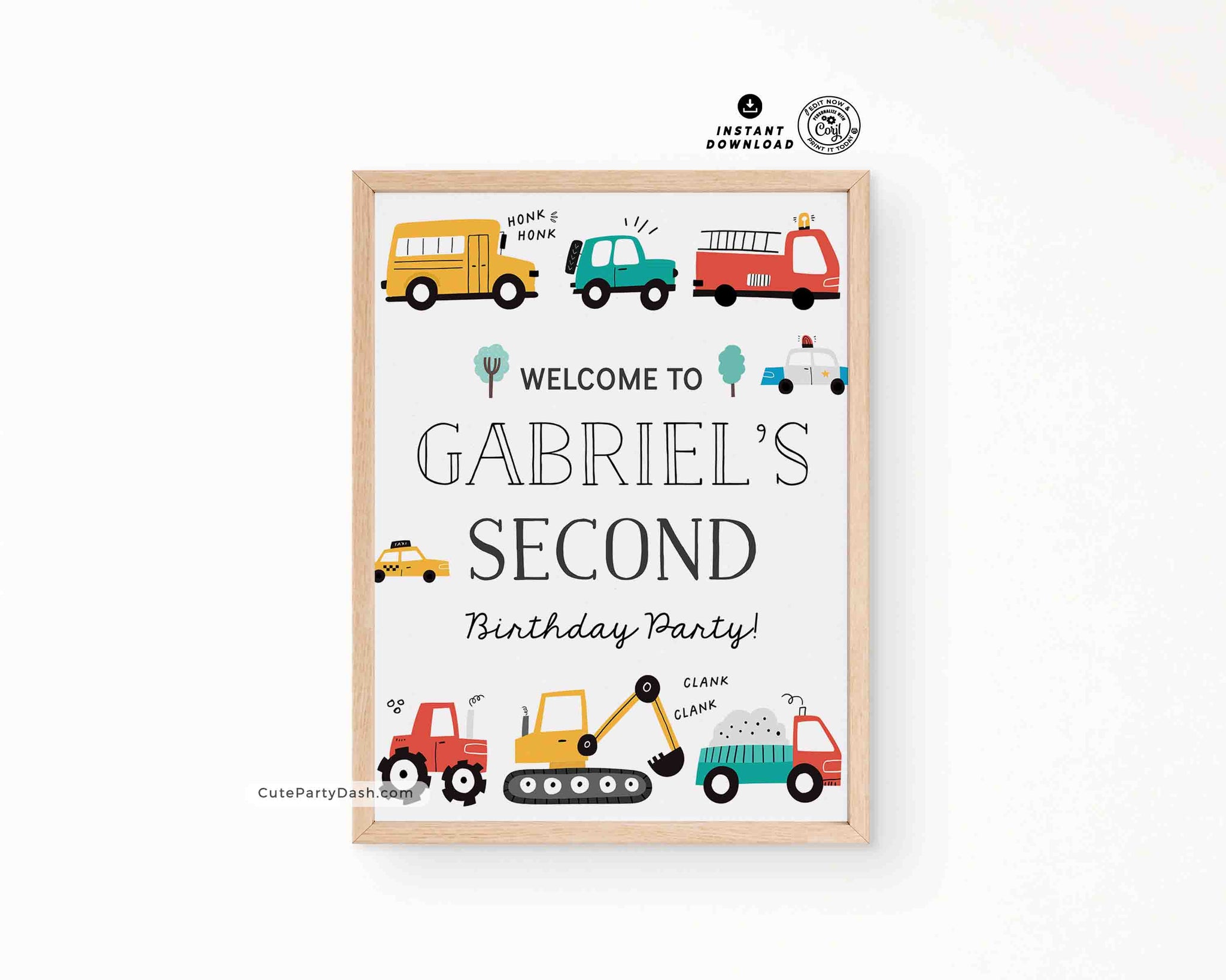 Editable Transportation Birthday Chalkboard Sign Printable INSTANT ...
