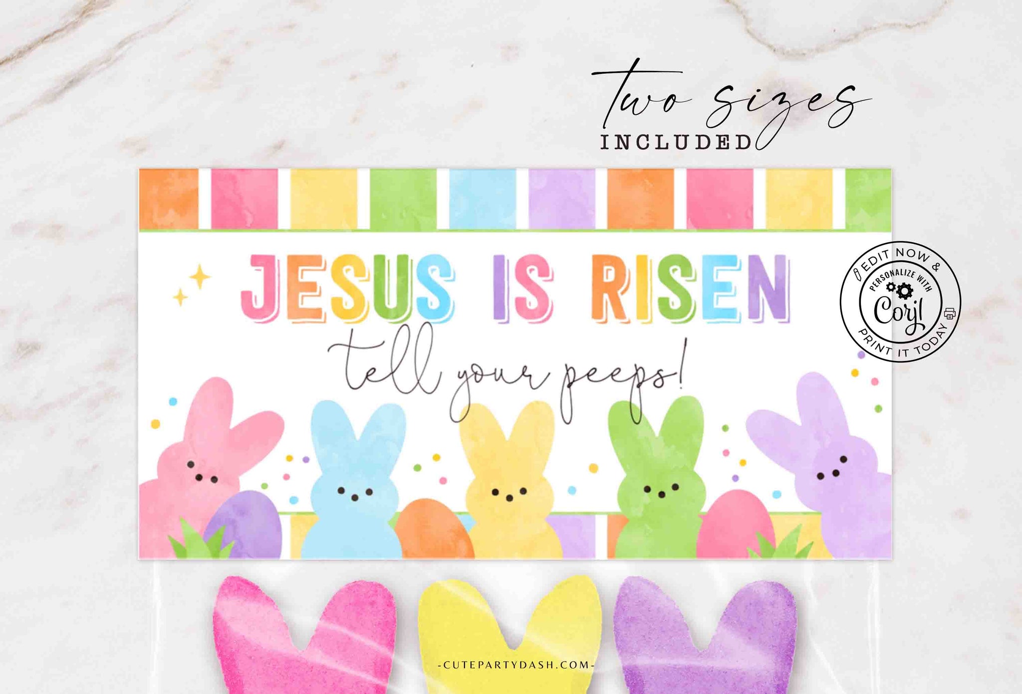 Jesus is Risen Tell Your Peeps Religious Easter Treat Bag Toppers ...