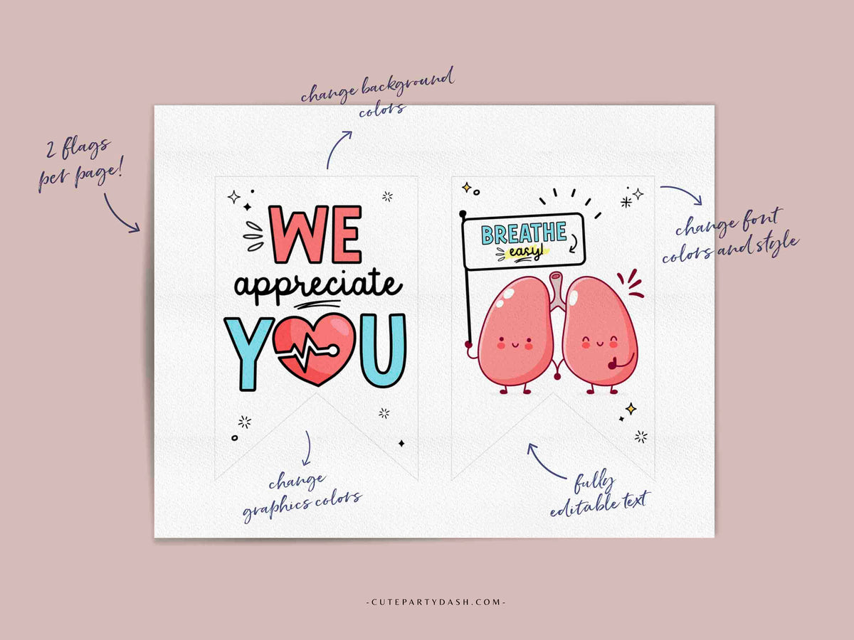 Happy Respiratory Care Week Banner Printable Decor – Cute Party Dash