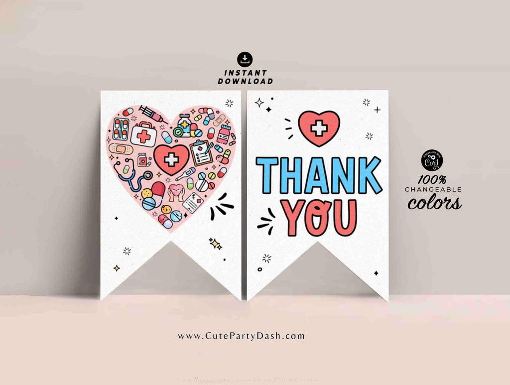 Happy Doctor's Day Banner Printable INSTANT DOWNLOAD – Cute Party Dash