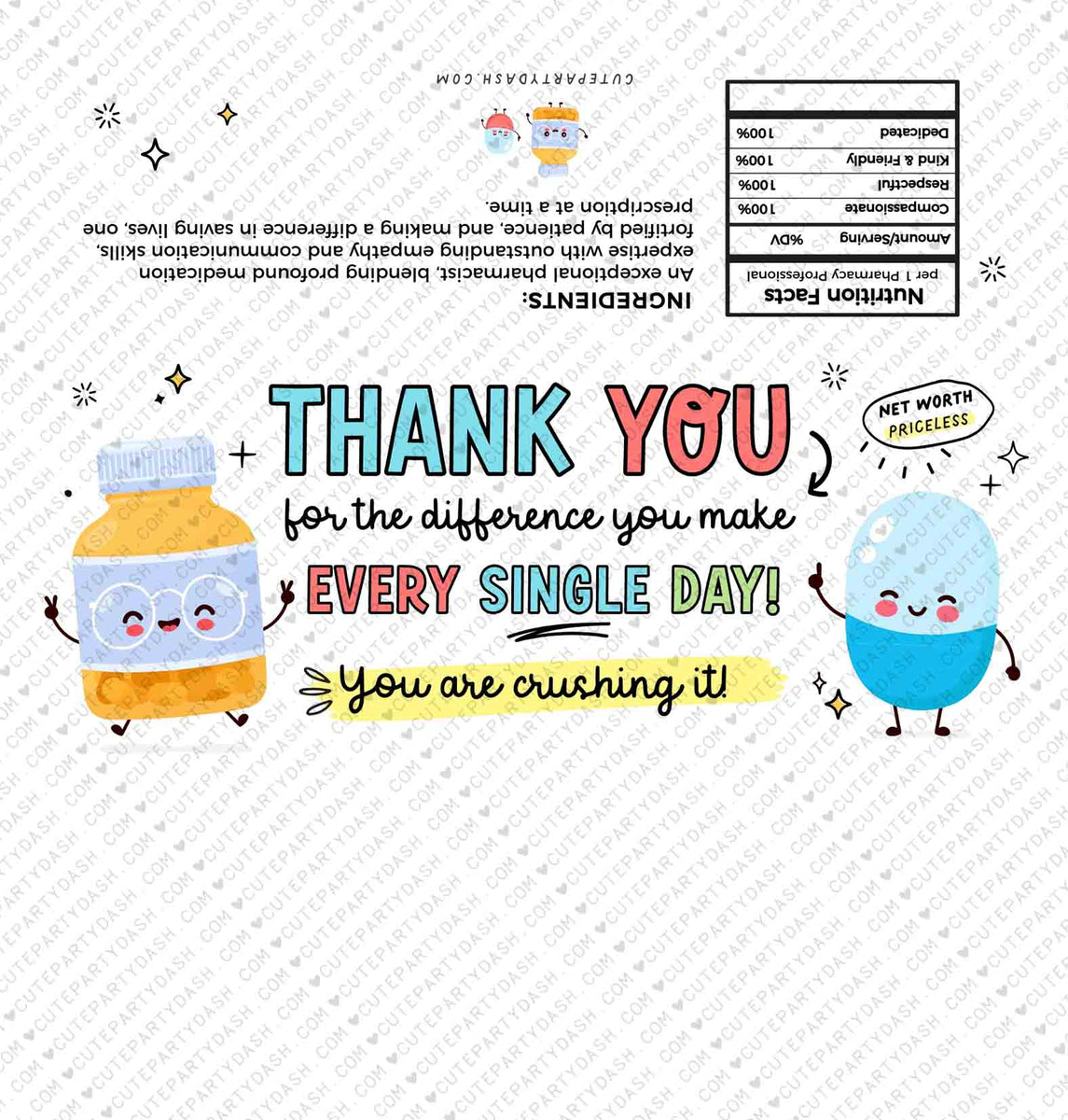 Pharmacy Week Appreciation Candy Bar Wrapper Gift Idea – Cute Party Dash