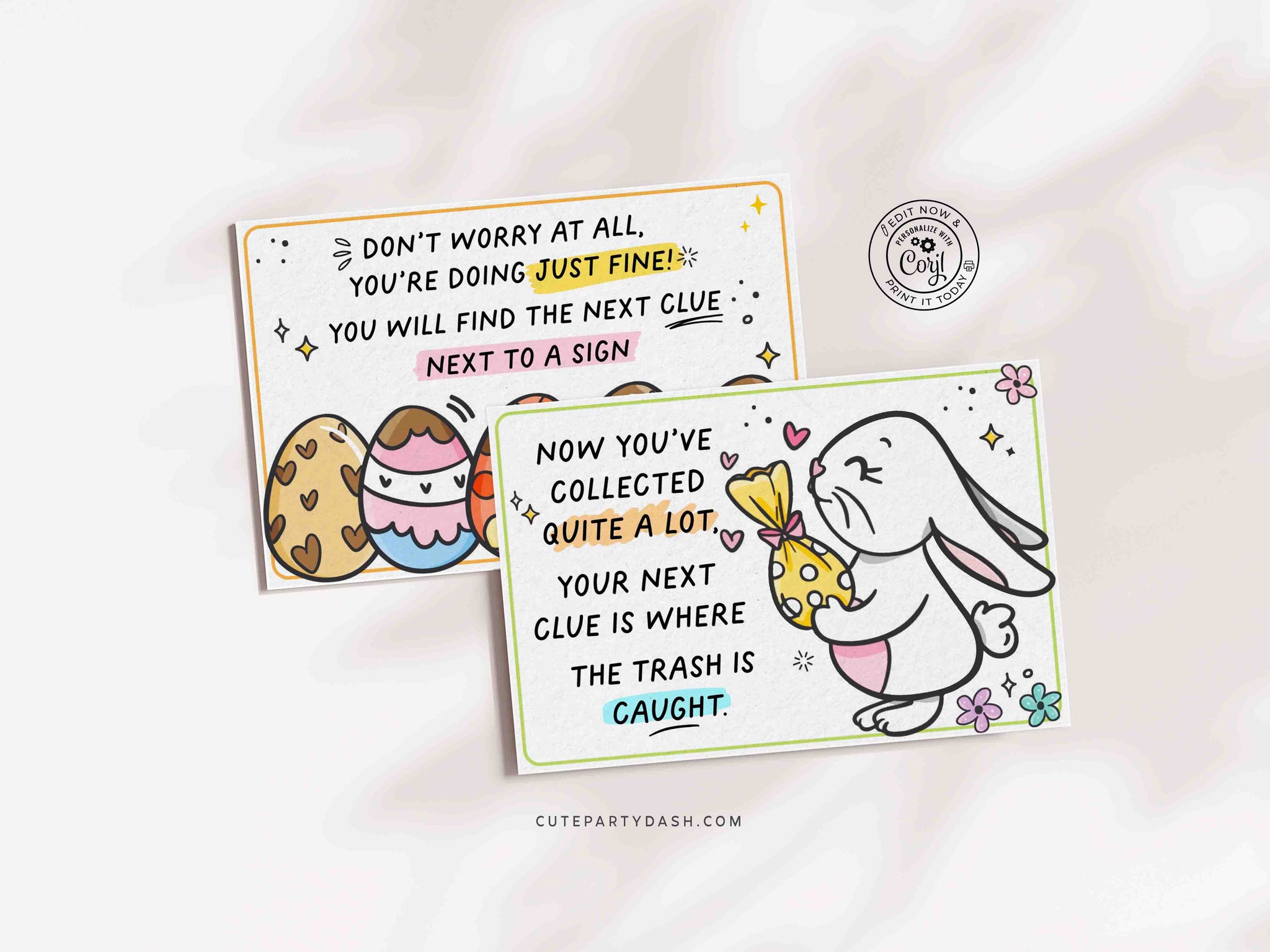 Outdoor Easter Egg Hunt Printable Bundle INSTANT DOWNLOAD – Cute Party Dash