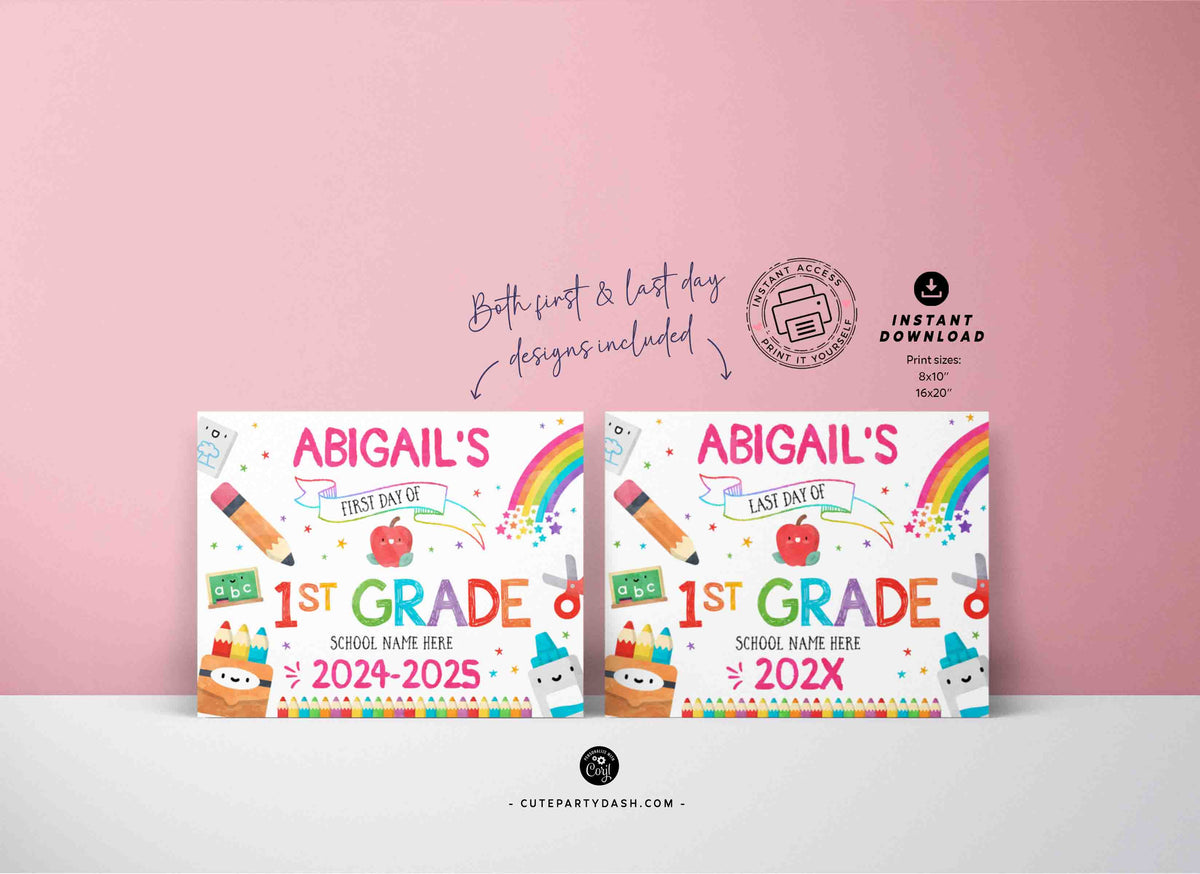 Editable Back to School Sign Bundle Printable INSTANT DOWNLOAD – Cute ...