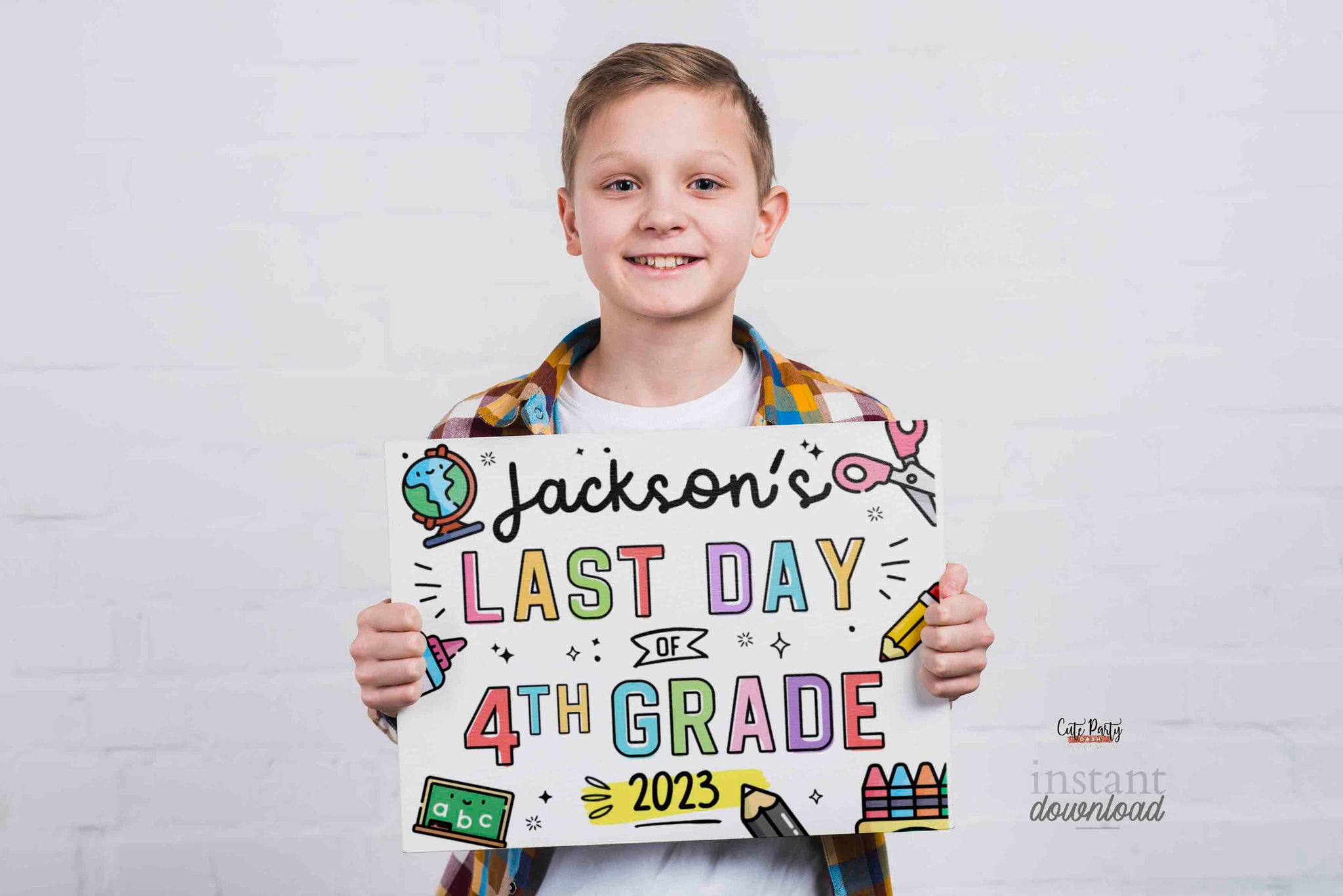 Last Day of School Printable Sign INSTANT DOWNLOAD EDITABLE Boy Girl S ...