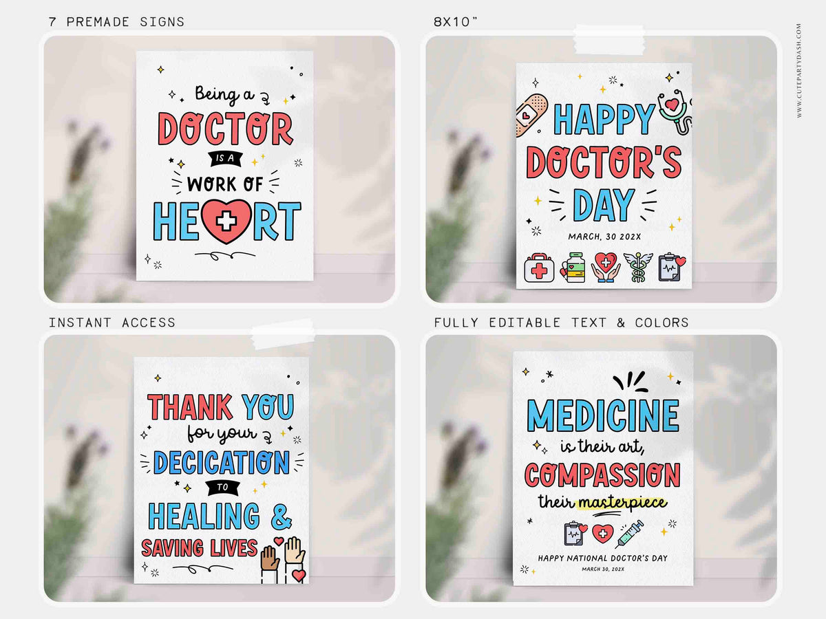 Happy Doctor's Day Sign Printable INSTANT DOWNLOAD – Cute Party Dash