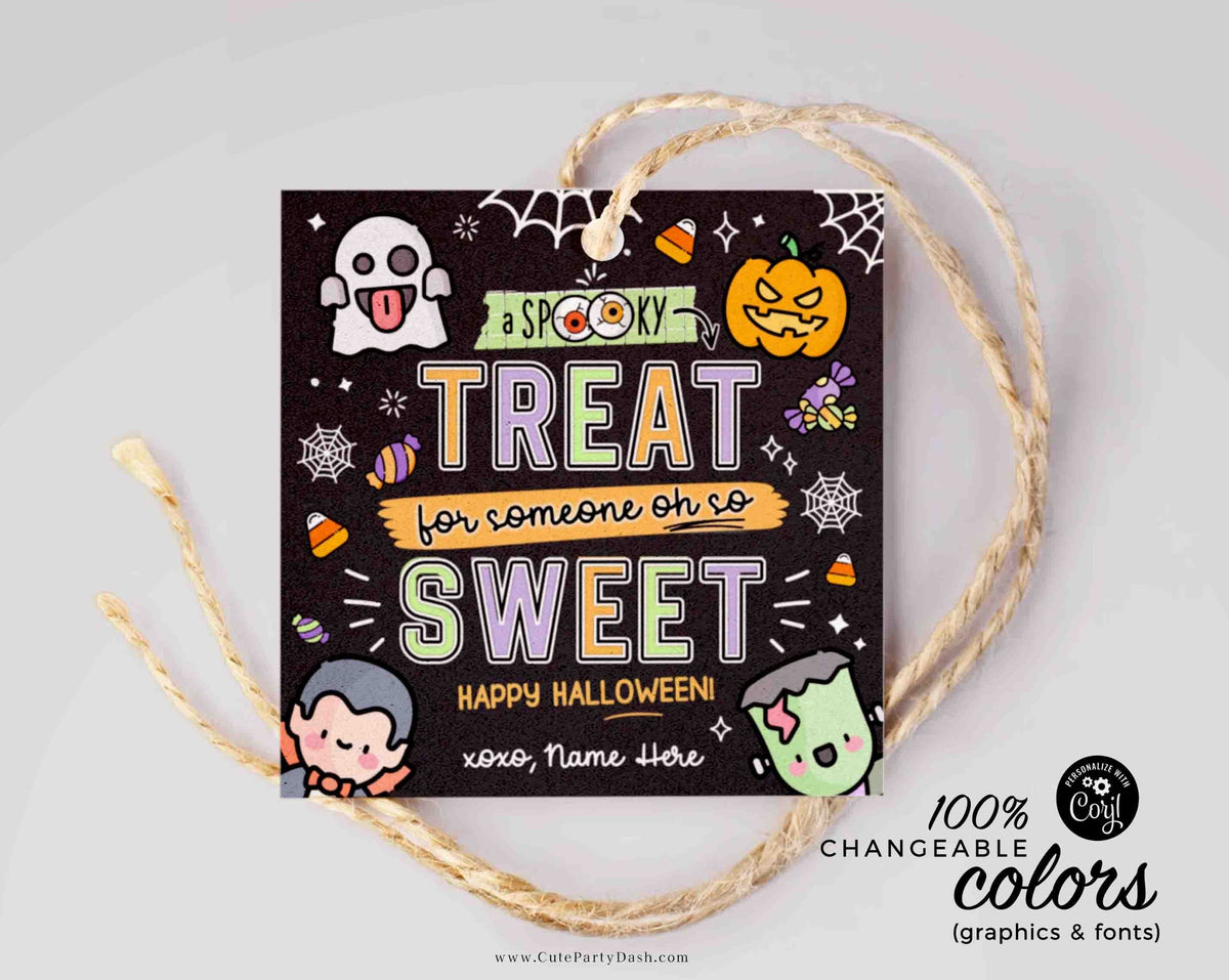 EDITABLE Halloween A Spooky Treat for Someone Sweet Gift Tag – Cute ...