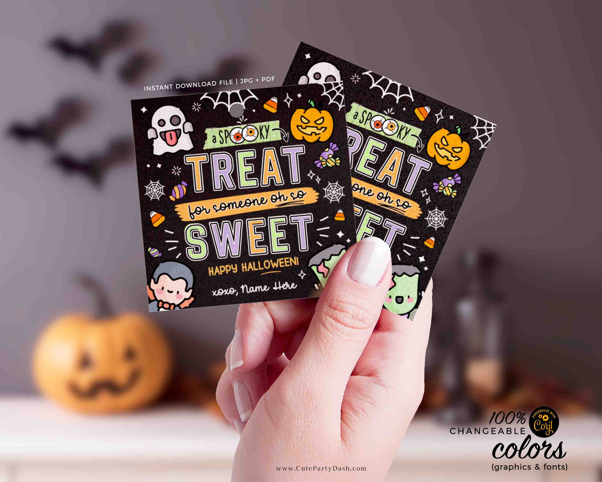 EDITABLE Halloween A Spooky Treat for Someone Sweet Gift Tag – Cute ...