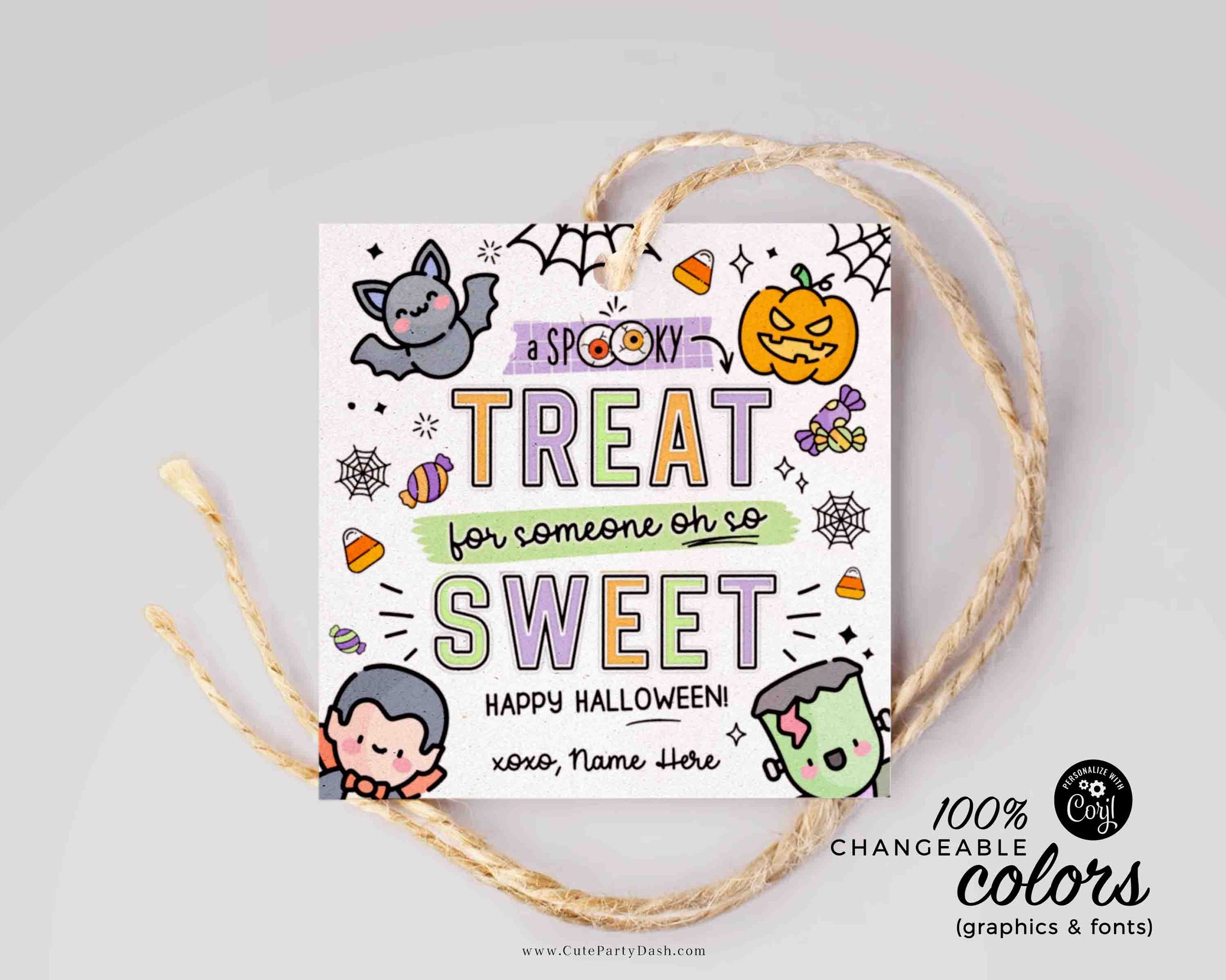 EDITABLE Halloween A Spooky Treat for Someone Sweet Gift Tag – Cute ...