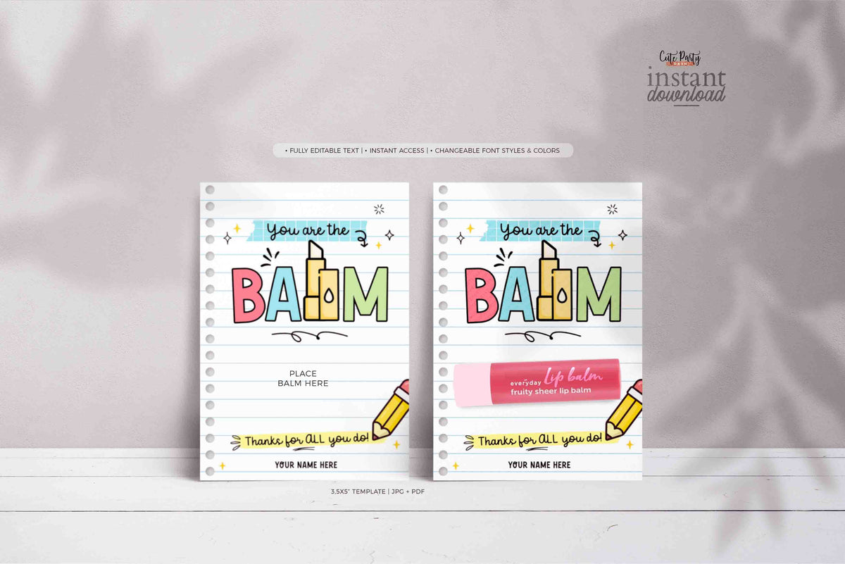 You're The Balm Gift Tag Printable INSTANT DOWNLOAD – Cute Party Dash