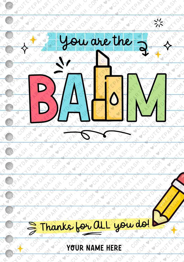 You're The Balm Gift Tag Printable INSTANT DOWNLOAD – Cute Party Dash