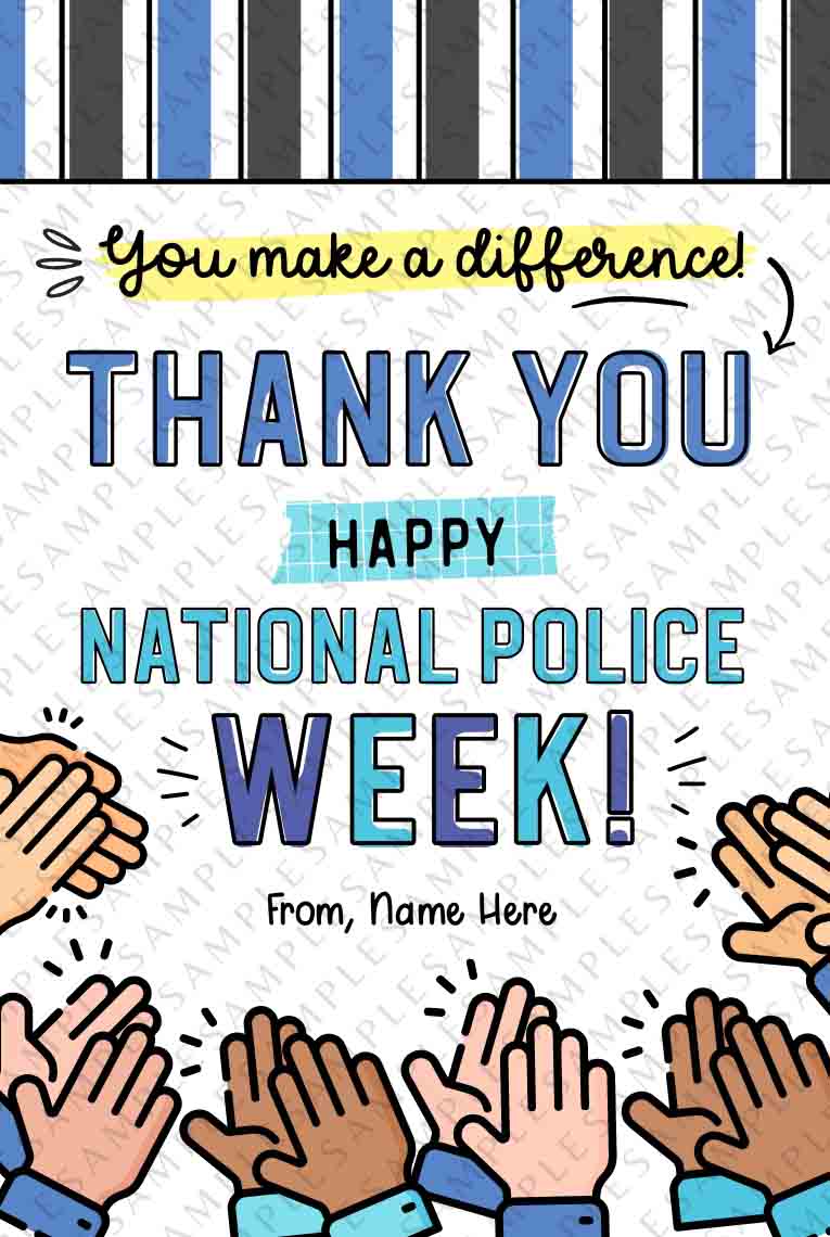 Happy Police Appreciation Week Thanks for all you do Tags – Cute Party Dash