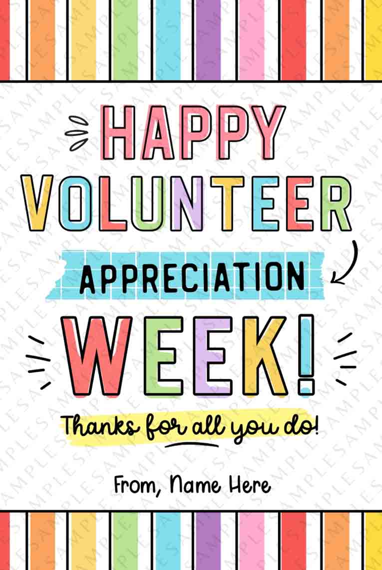 Volunteer Appreciation Gift Tag Editable Employee Appreciation Week Th ...