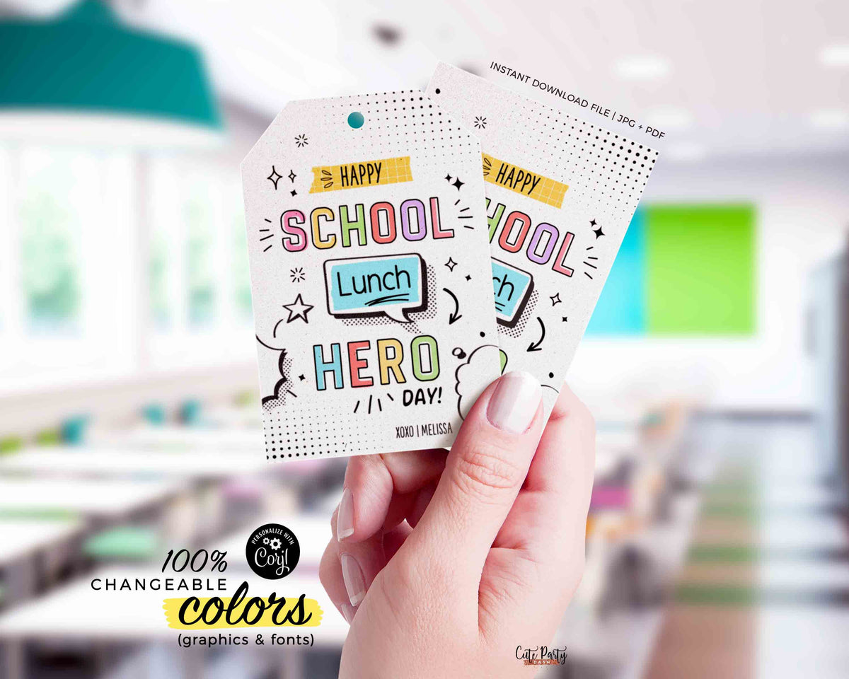 School Lunch Hero Day Appreciation Gift Tag – Cute Party Dash