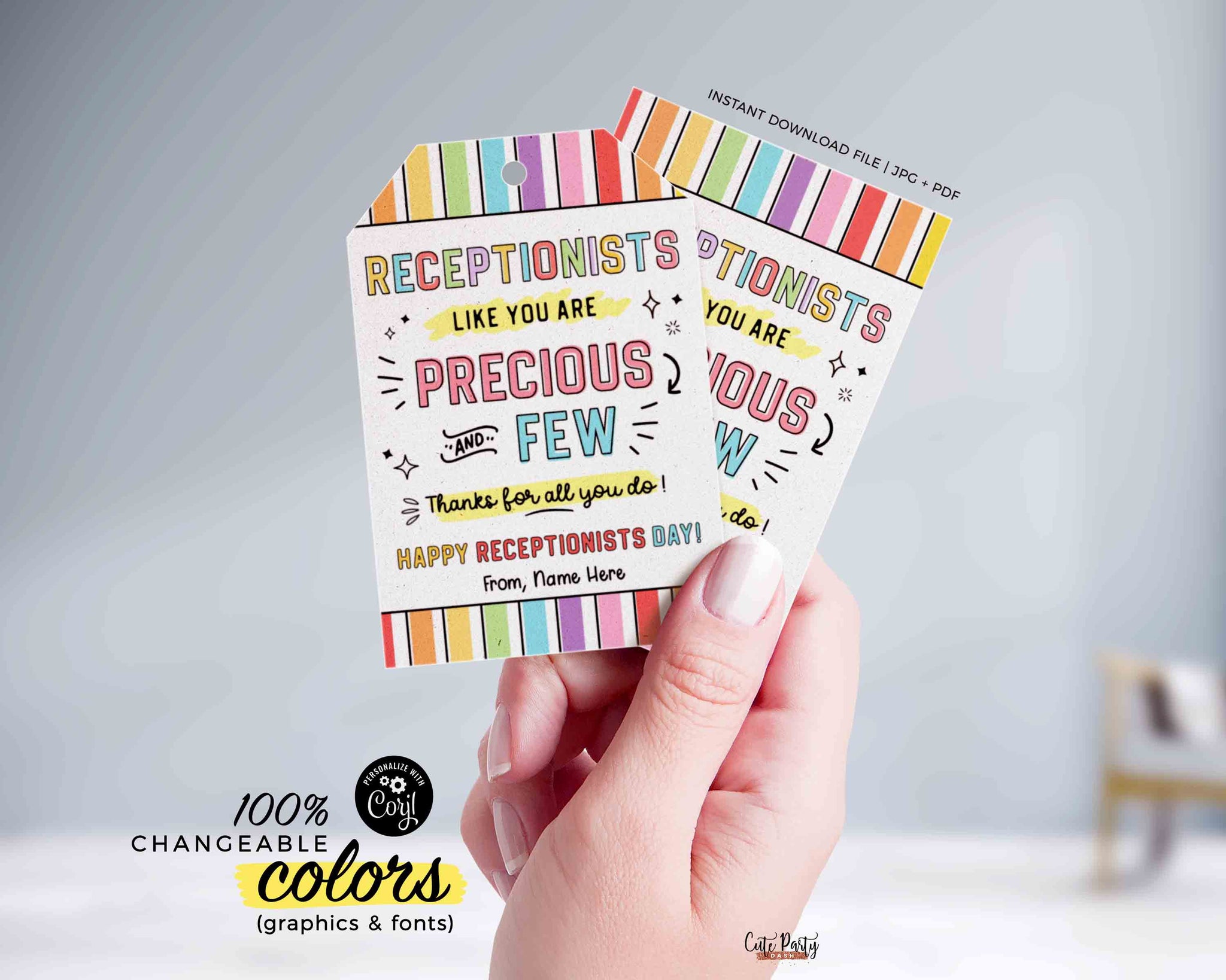 Receptionists Day Thanks for all you do Tags – Cute Party Dash