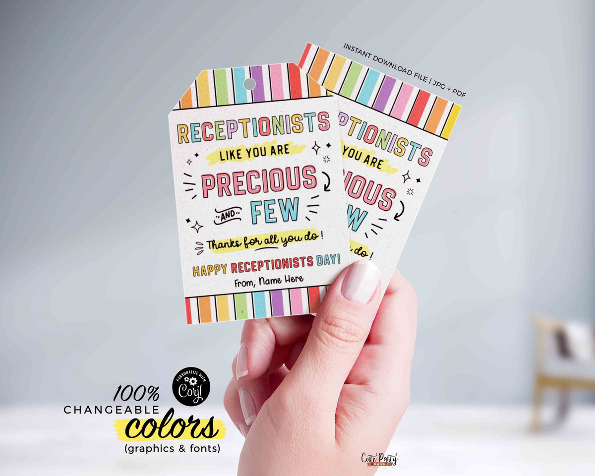 Receptionists Day Thanks for all you do Tags – Cute Party Dash