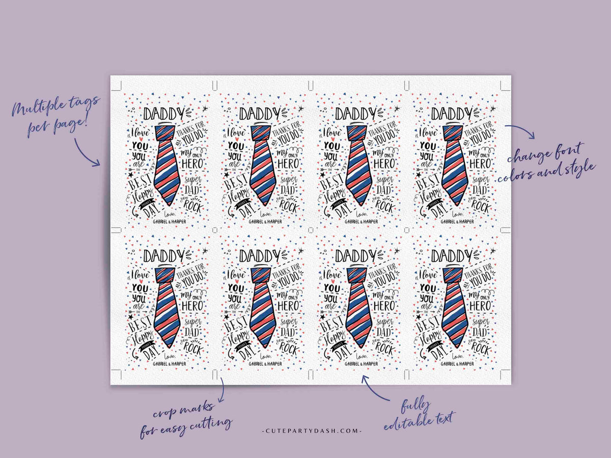 Super Dad Happy Father's Day Gift Tag – Cute Party Dash