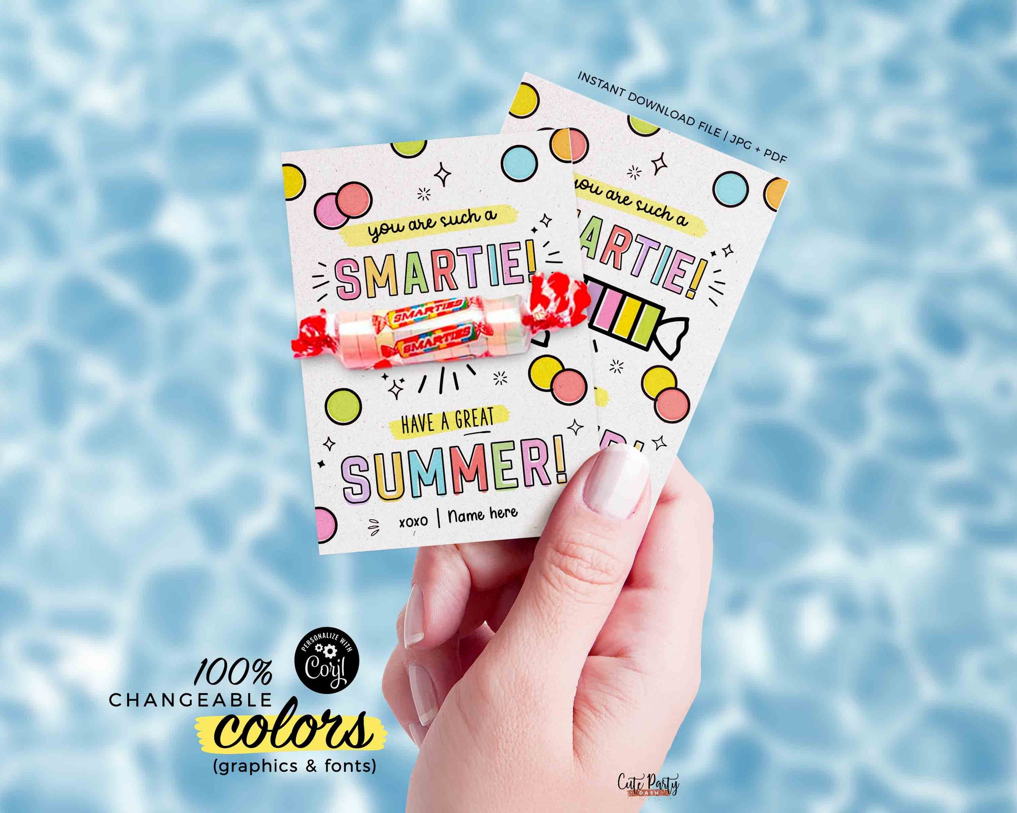 Printable Smarties Candy Roll Gift Tag – Cute Party Dash