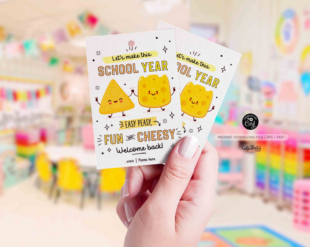 Let's make this school year easy peasy, fun and cheese gift tags ...